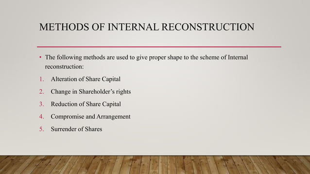 Internal Reconstruction Corporate accounting by bhumika Garg | PPTX ...