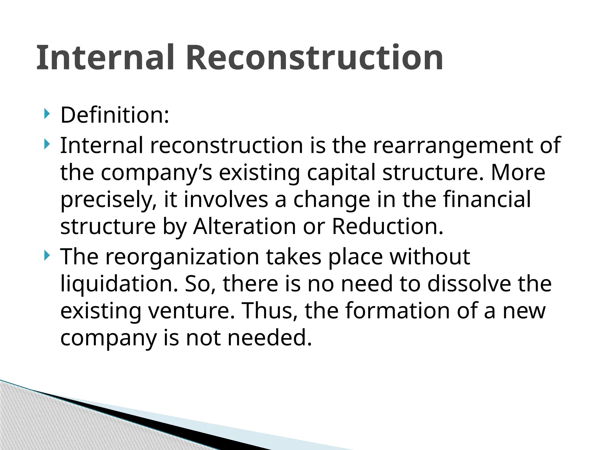 Internal Reconstruction Conditions and Provisions | PPTX