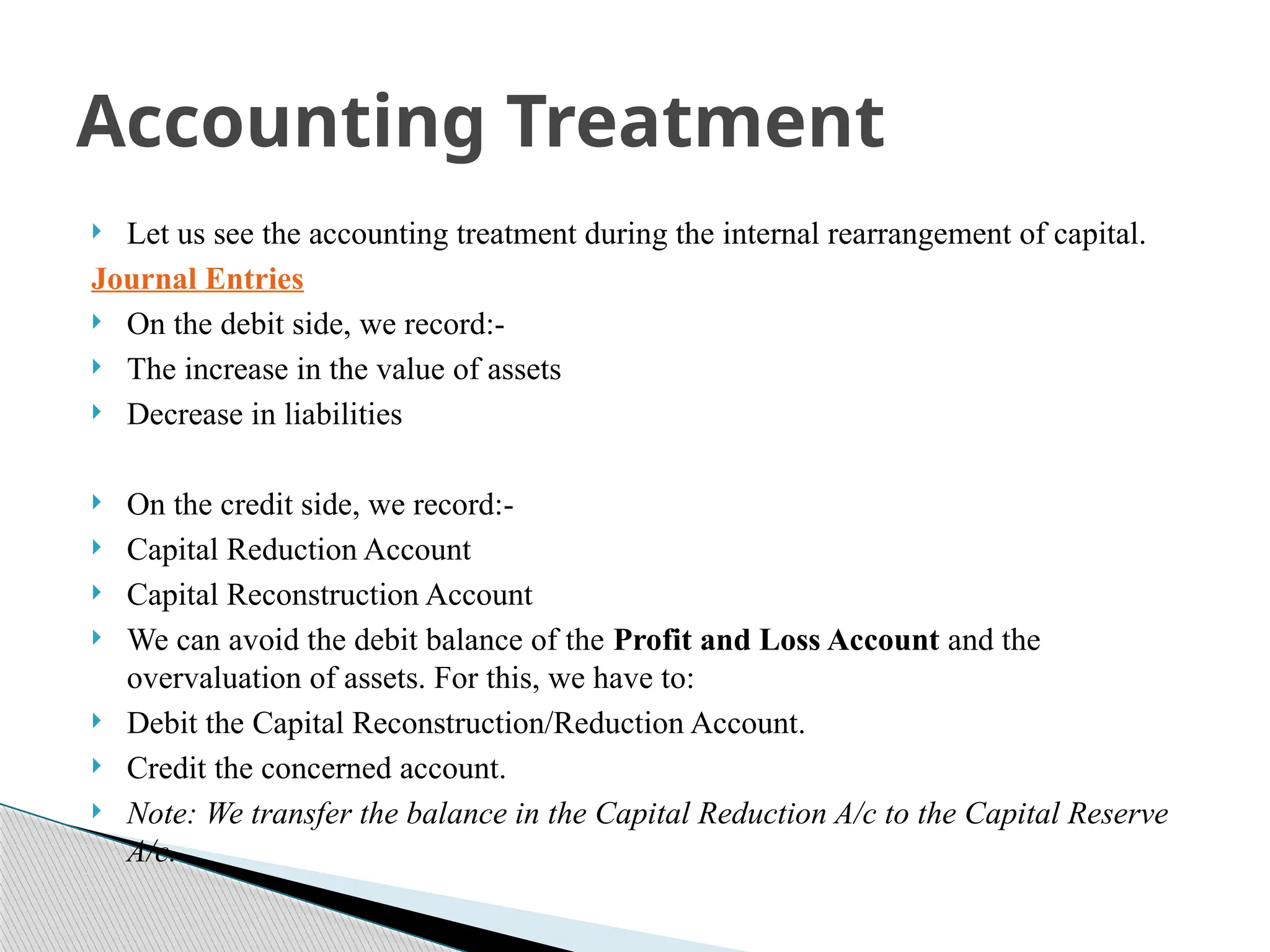 Internal Reconstruction Conditions and Provisions | PPTX