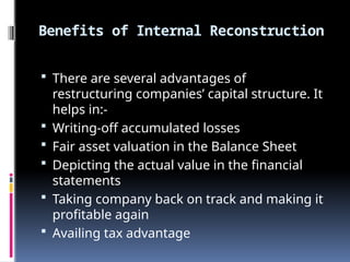 Internal Reconstruction Alteration of Share Capital | PPTX