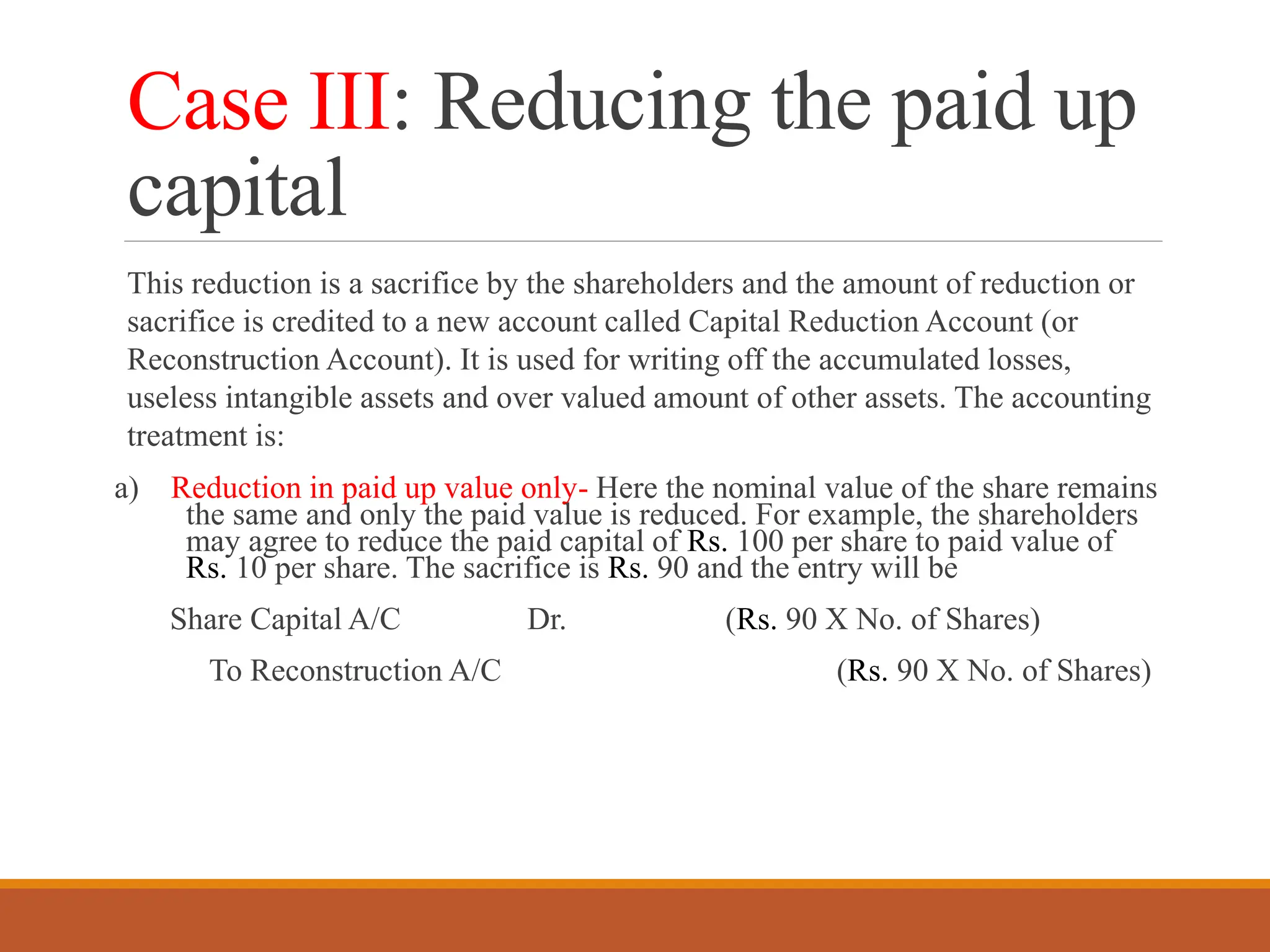 Internal Reconstruction, Advance corporate account | PPTX