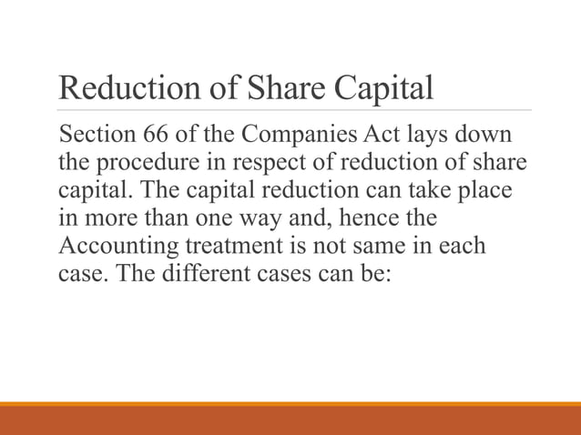 Internal Reconstruction, Advance corporate account | PPT