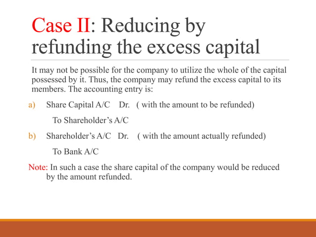 Internal Reconstruction, Advance corporate account | PPT
