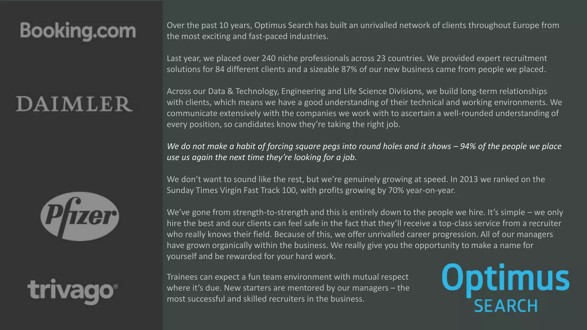 Optimus Search - Work for Us | PPT