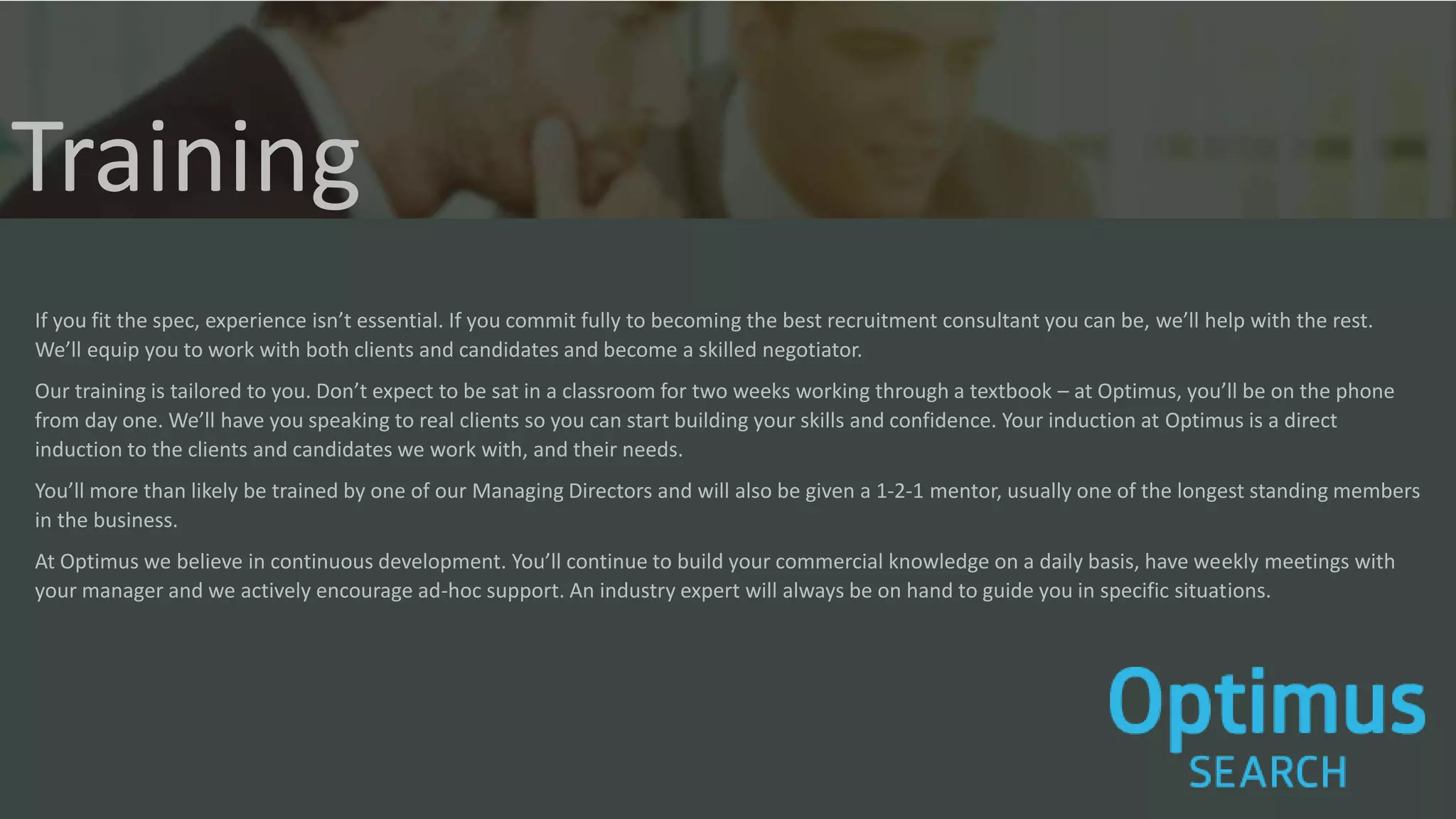 Optimus Search - Work for Us | PPT