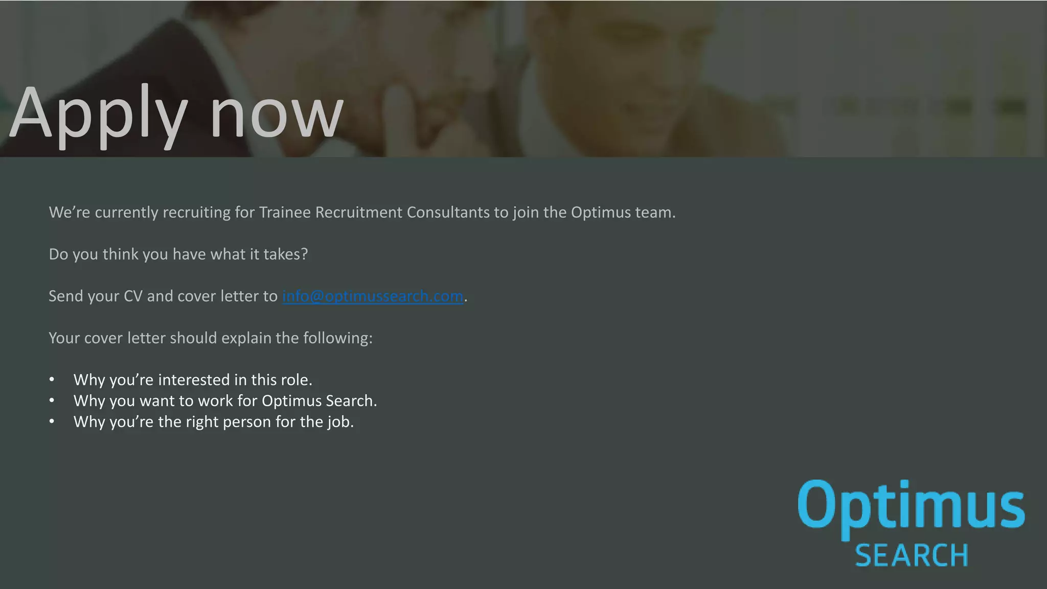 Optimus Search - Work for Us | PPT