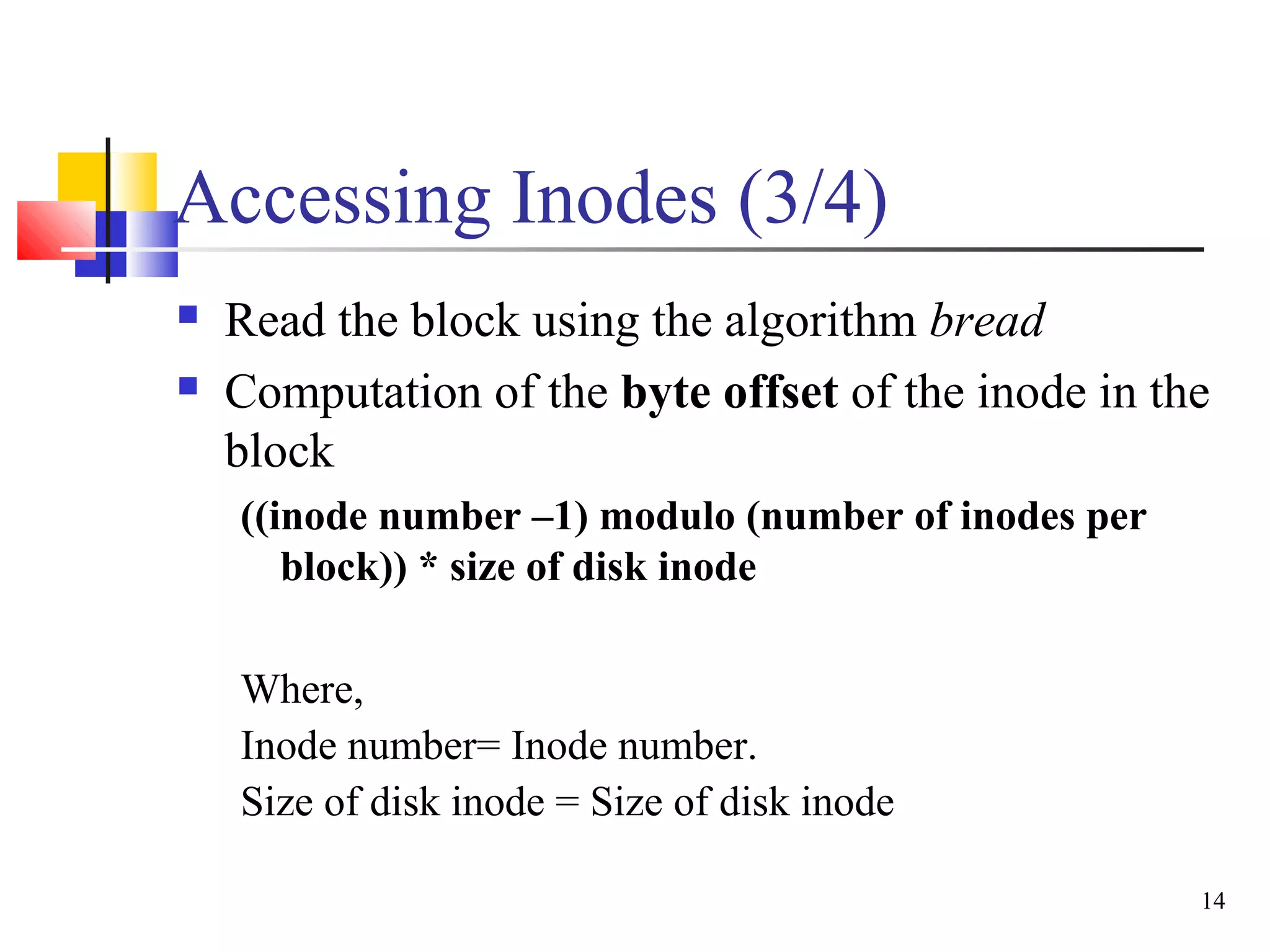 Internal representation of files ppt | PPT