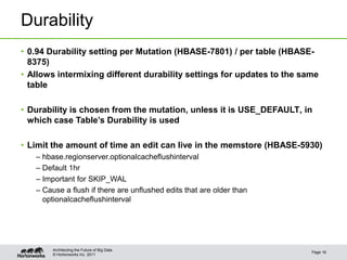 HBaseCon 2013: Apache HBase and HDFS - Understanding Filesystem Usage in HBase | PPT