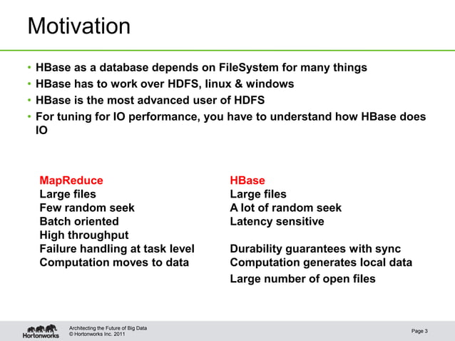 HBaseCon 2013: Apache HBase and HDFS - Understanding Filesystem Usage in HBase | PPT