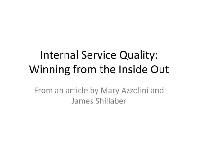 Internal Service Management | PPT