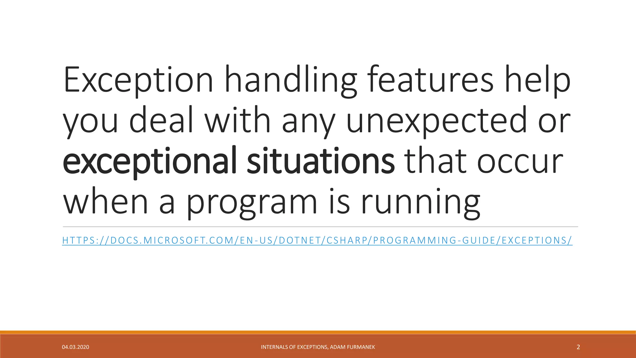 Internals of exceptions | PPT