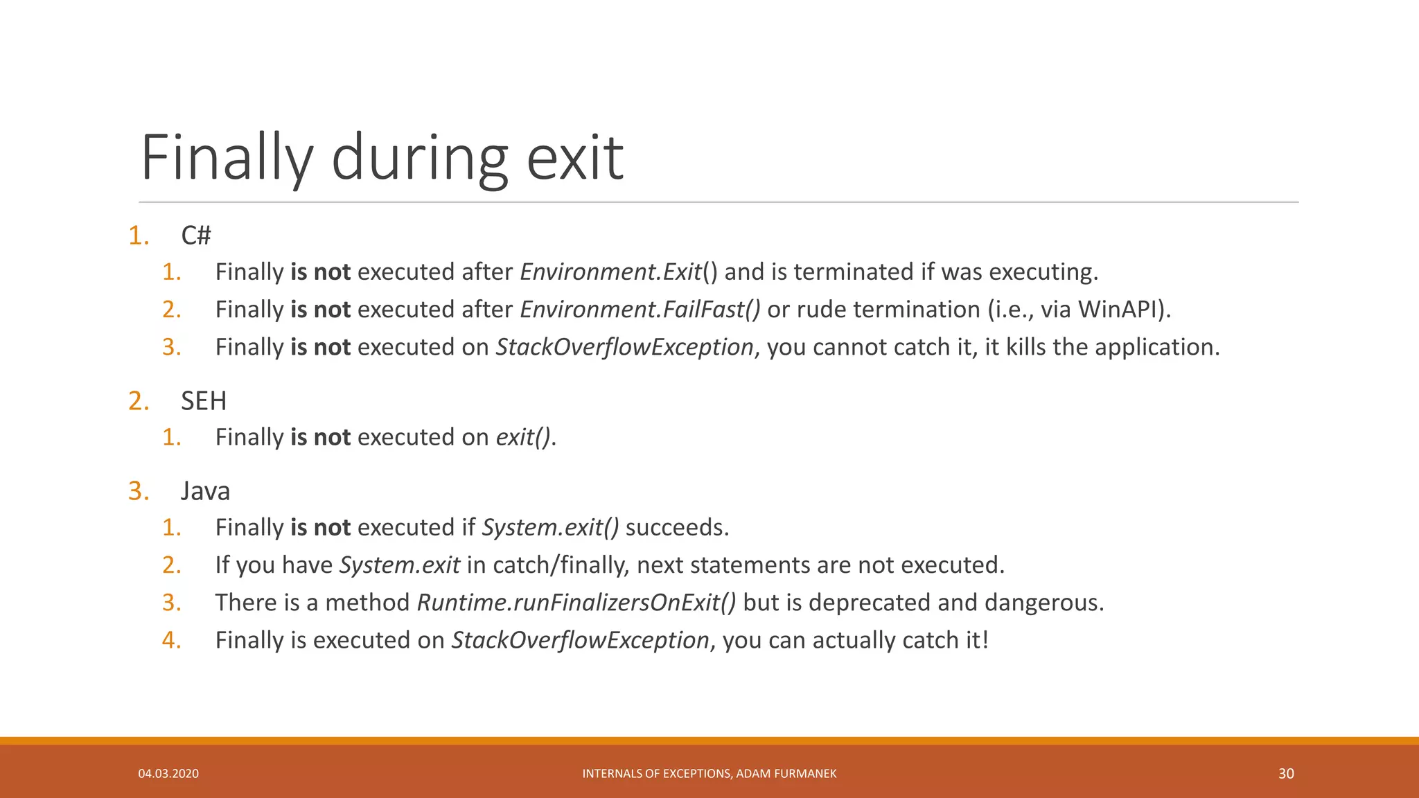 Internals of exceptions | PDF