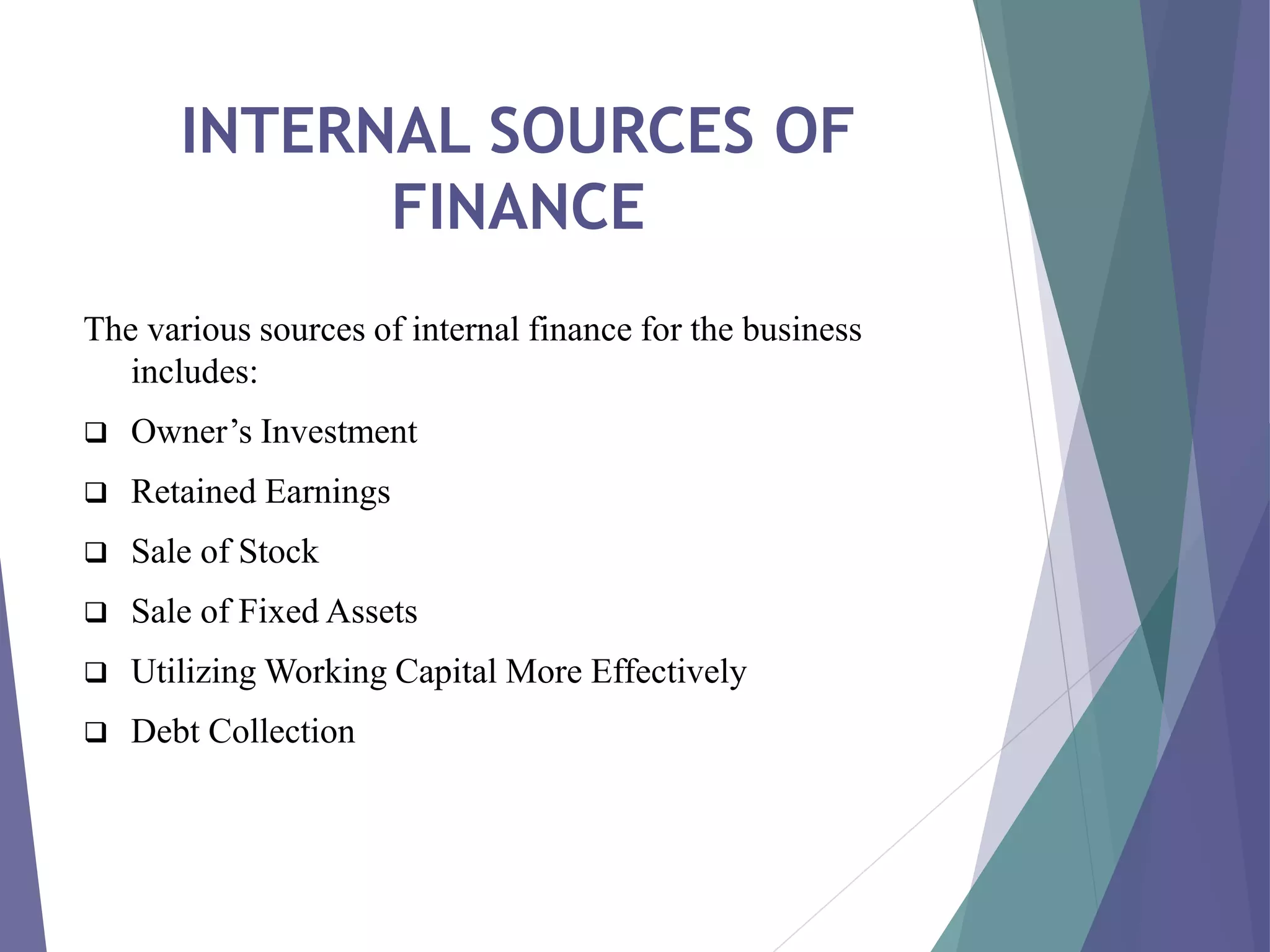 Internal Sources of Finance | PPTX