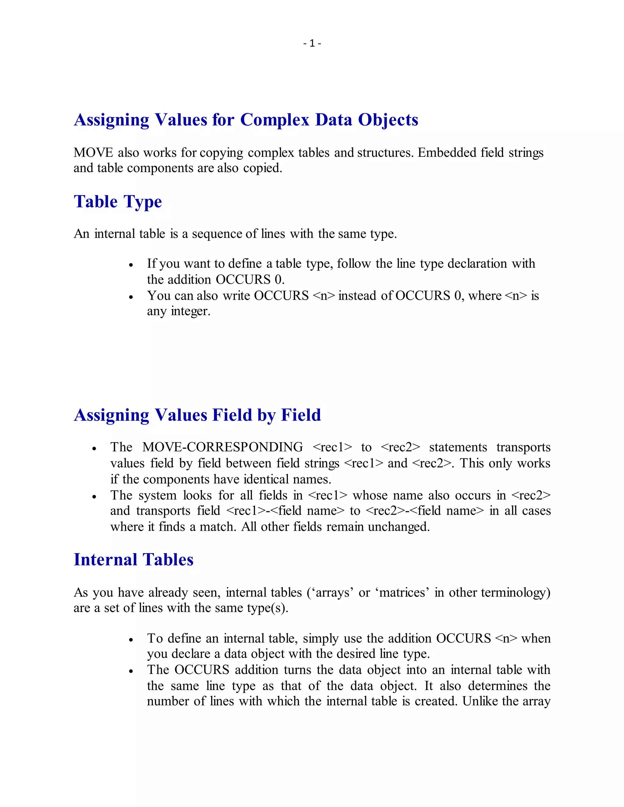 Internal tables | DOCX | Databases | Computer Software and Applications