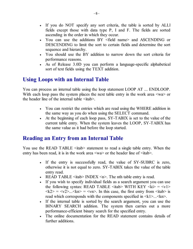 Internal tables | DOCX | Databases | Computer Software and Applications
