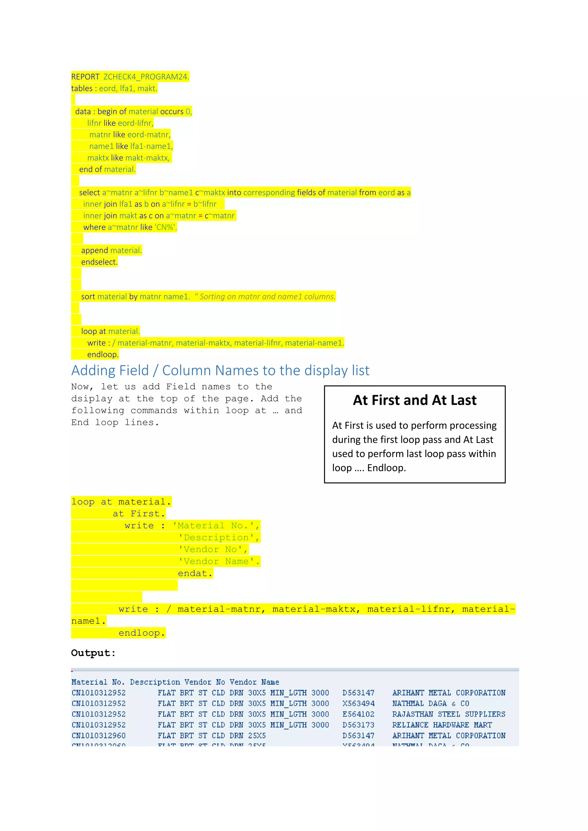 Internal tables in sap | PDF