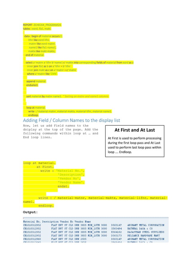 Internal tables in sap | PDF