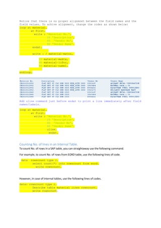 Internal tables in sap | PDF