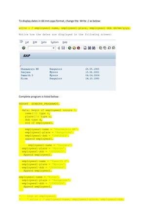 Internal tables in sap | PDF