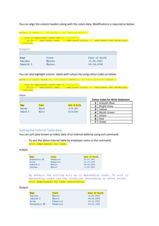Internal tables in sap | PDF