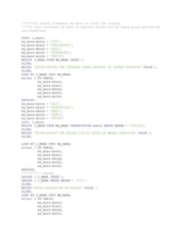 Internal tables operations_chalapathi[1] | PDF | Free Download