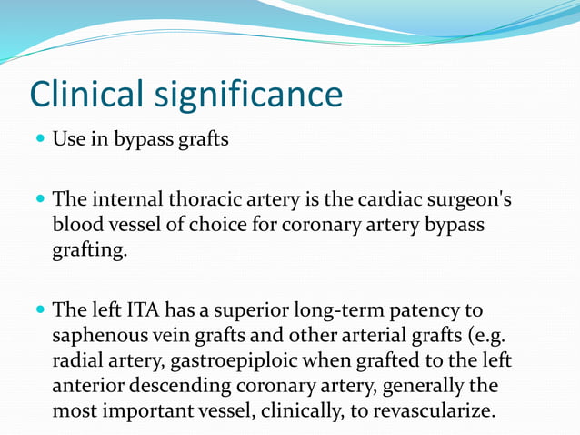Internal thoracic ( mammary ) artery | PPTX