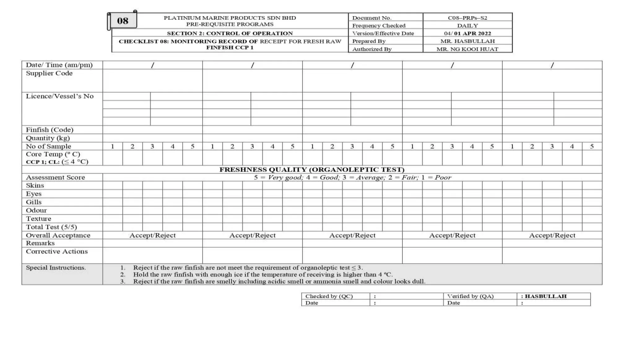 Internal Training of Record Keeping and Monitoring CCP.pptx