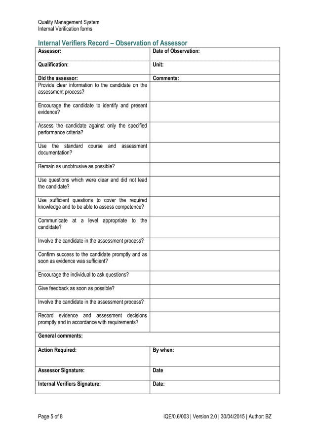 Internal verification forms | PDF | Educational Assessment | Education