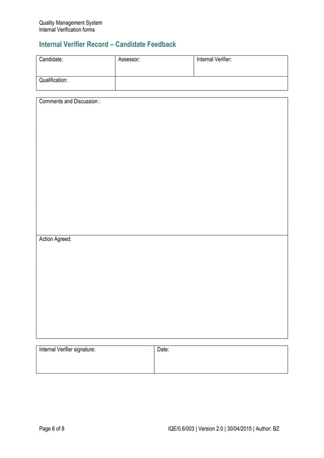Internal verification forms | PDF | Educational Assessment | Education