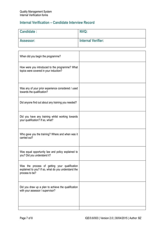 Internal verification forms | PDF | Educational Assessment | Education