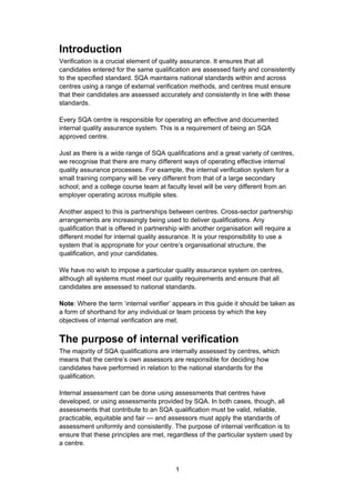 Internal verification guide for sqa centres | PDF