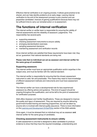 Internal verification guide for sqa centres | PDF
