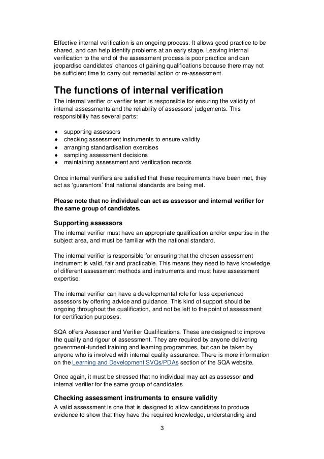 Internal verification guide for sqa centres Internal verification guide for sqa centres