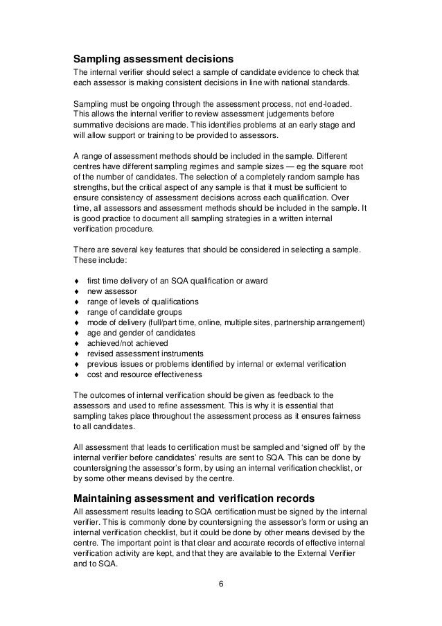 Internal verification guide for sqa centres Internal verification guide for sqa centres