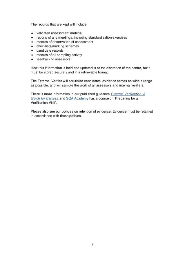 Internal verification guide for sqa centres Internal verification guide for sqa centres