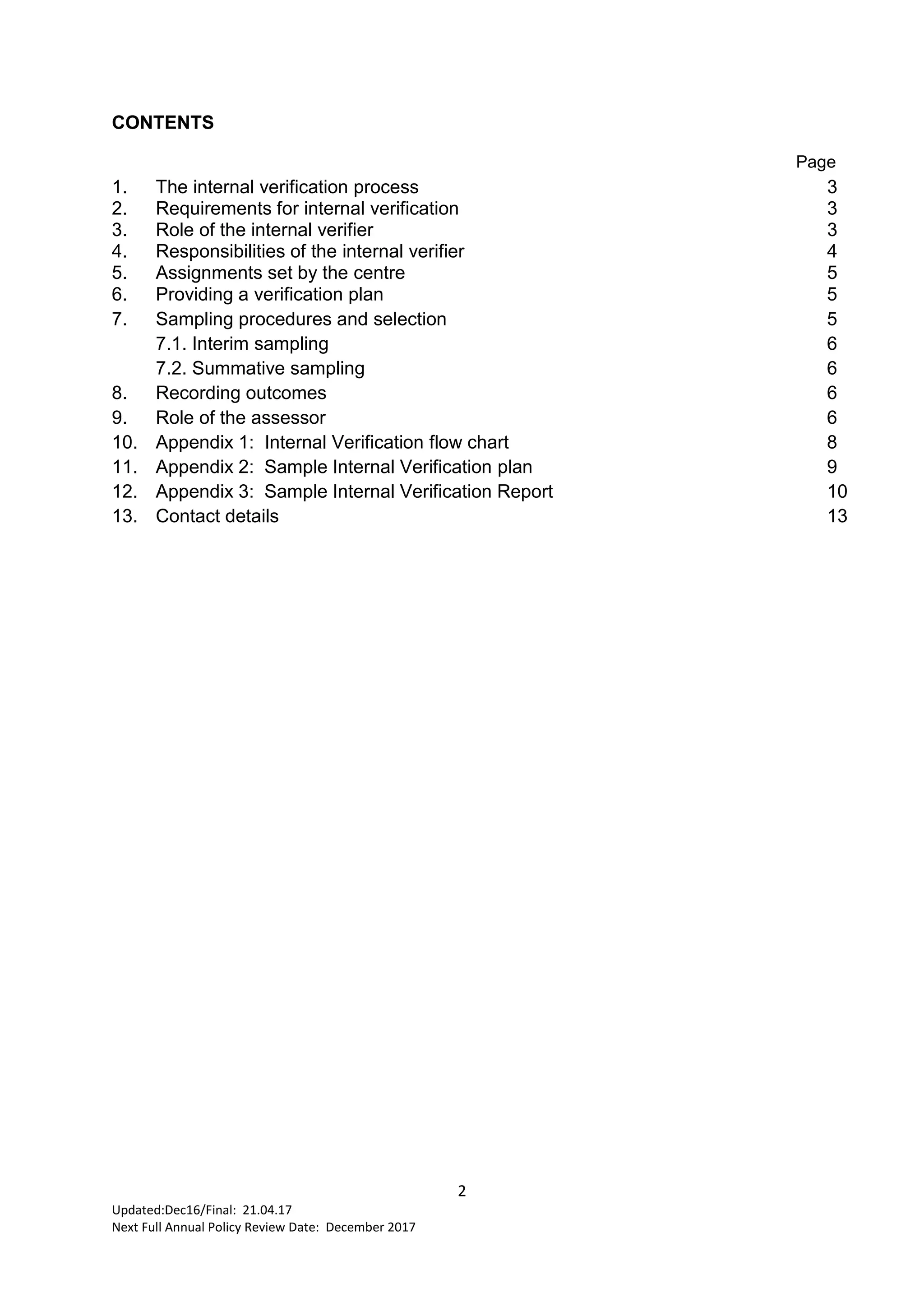 Internal verification policy | PDF