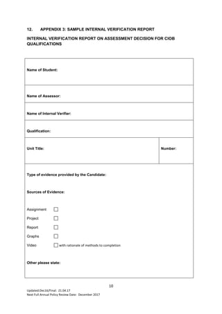 Internal verification policy | PDF