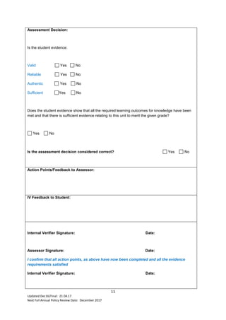 Internal verification policy | PDF