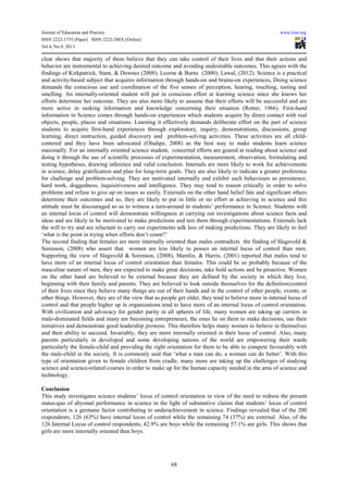 Internal versus external control of reinforcement; where do nigeria science students belong ...