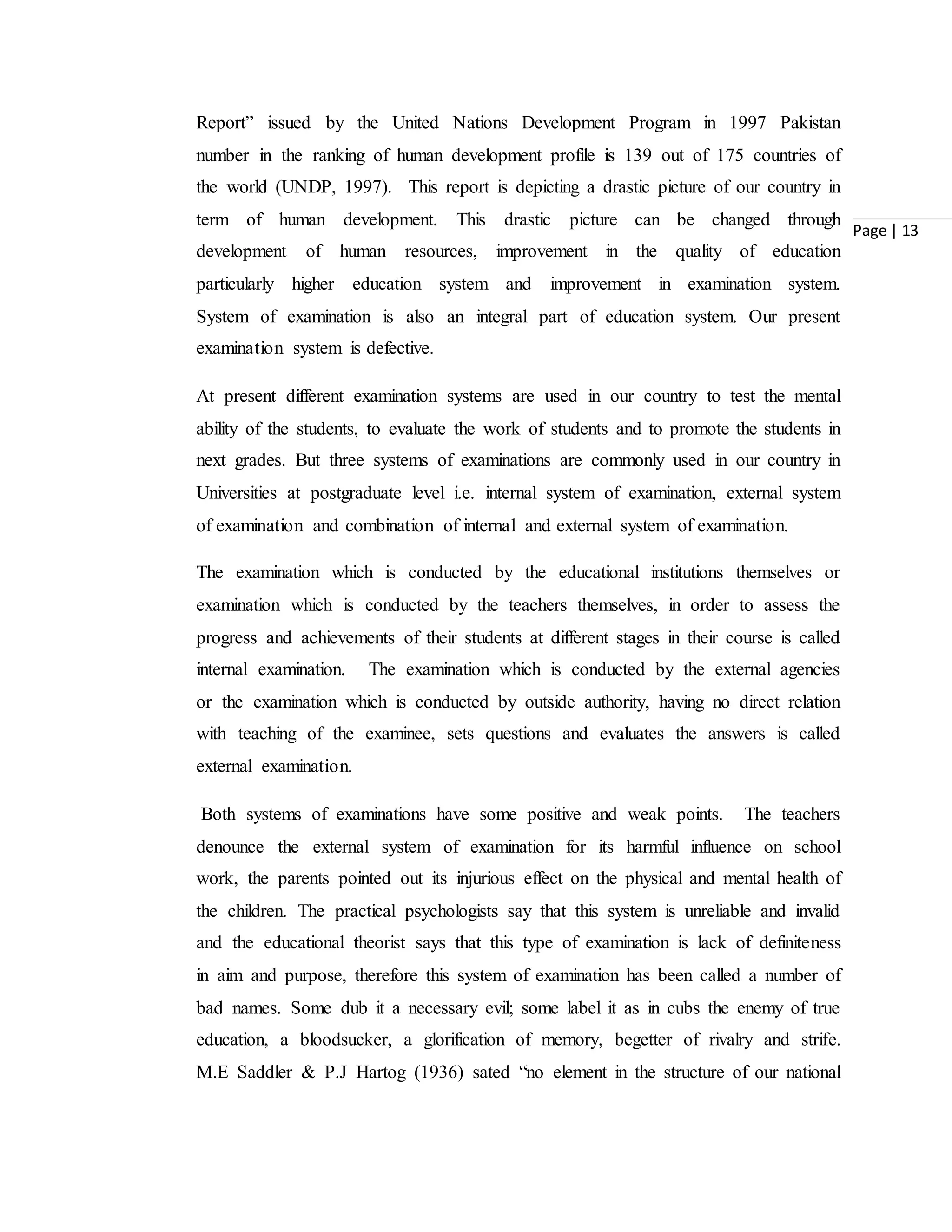 Internal versus external examination | DOCX