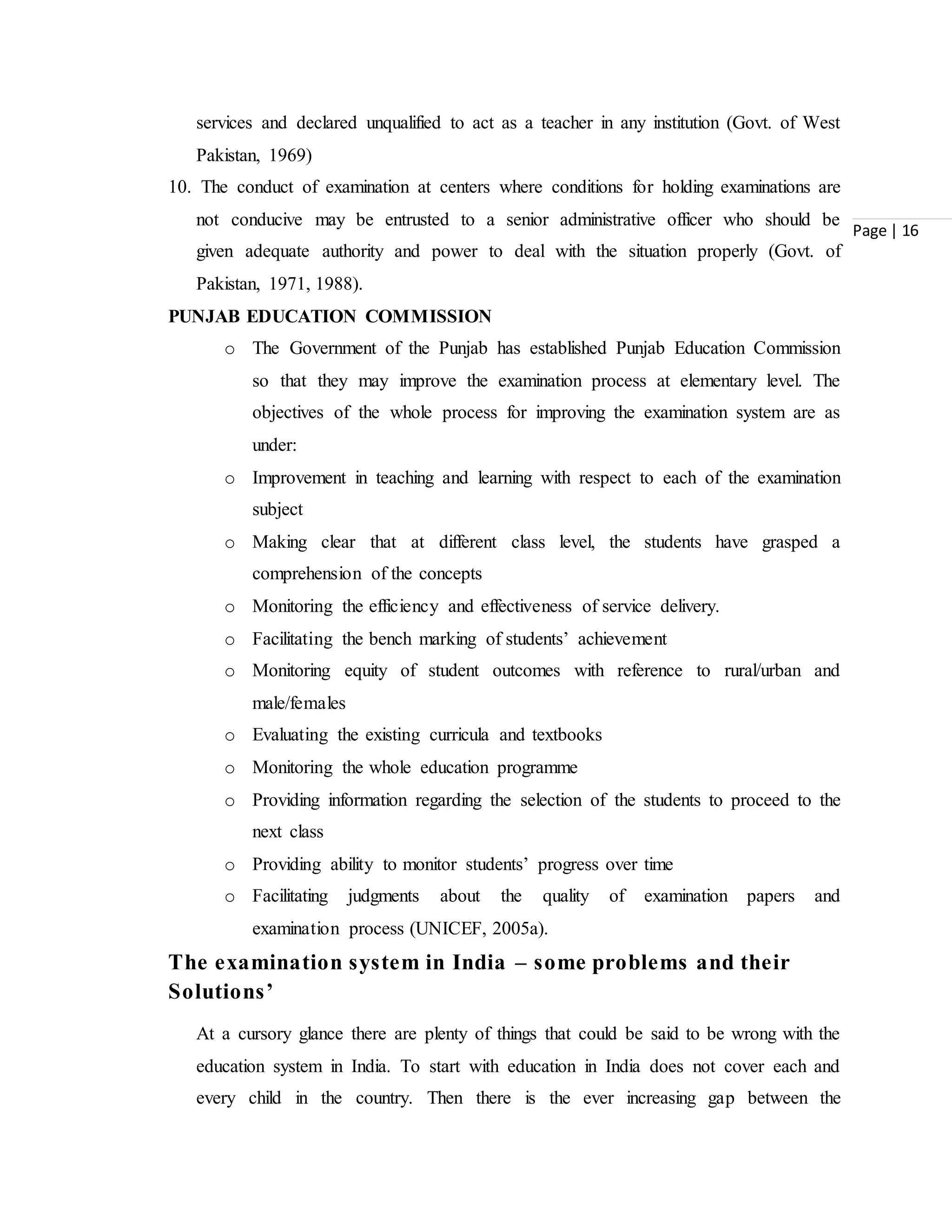 Internal versus external examination | DOCX