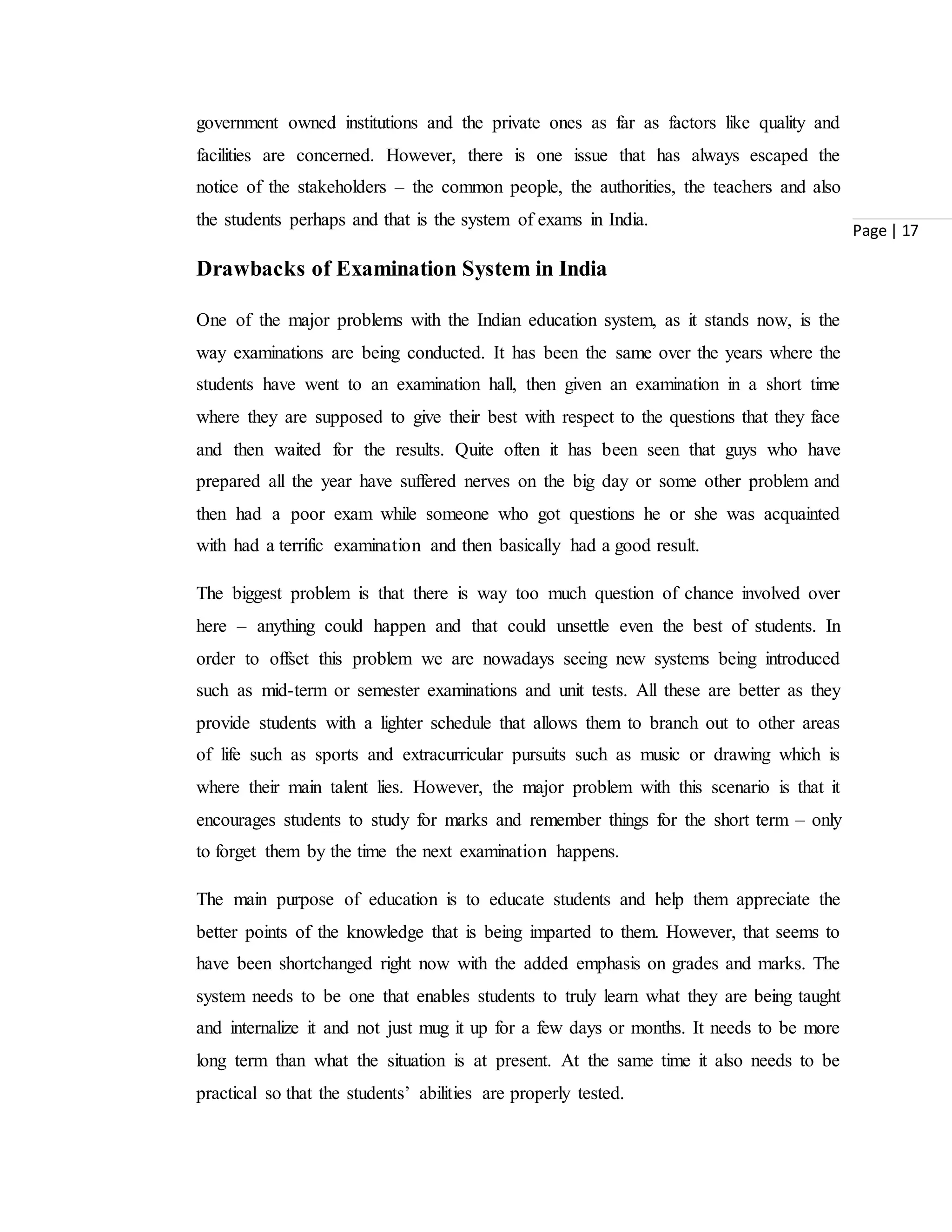 Internal versus external examination | DOCX