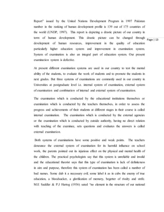 Internal versus external examination | DOCX