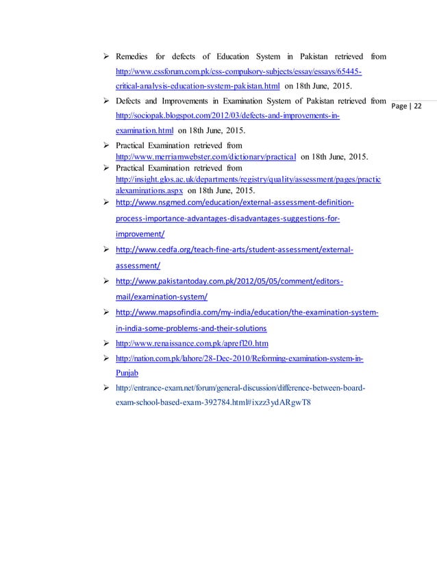 Internal versus external examination | DOCX