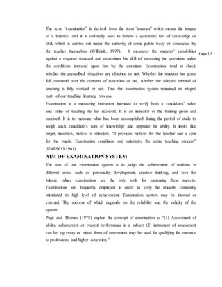 Internal versus external examination | DOCX
