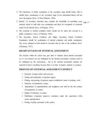 Internal versus external examination | DOCX