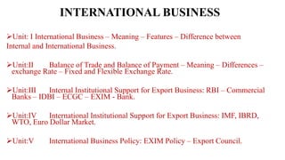 Internatioal business | PPT