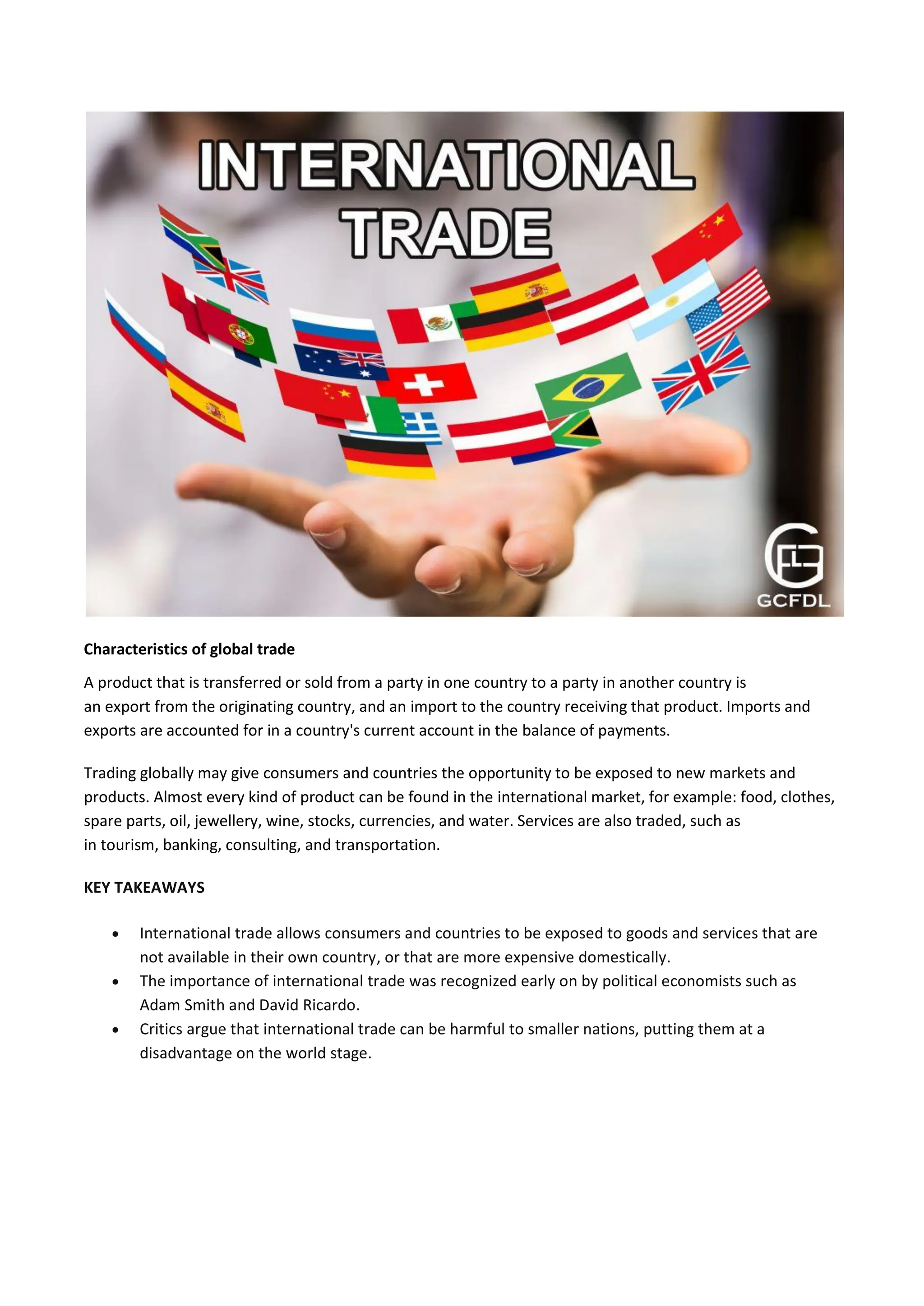 INTERNATIOAL TRADE . | PDF