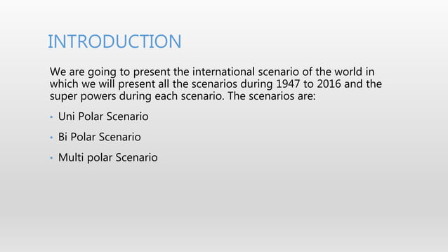 International Scenario of the World | PPTX | Political Issues & policy ...