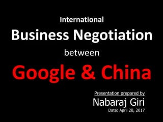 International Business Negotation | PPT